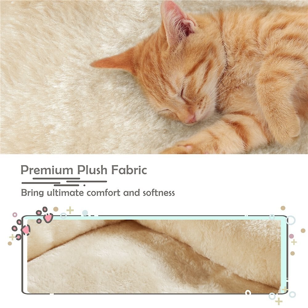 YAHEETECH 2-Level 23.5-in Plush Cat Tree & Condo, Beige - Chewy.com