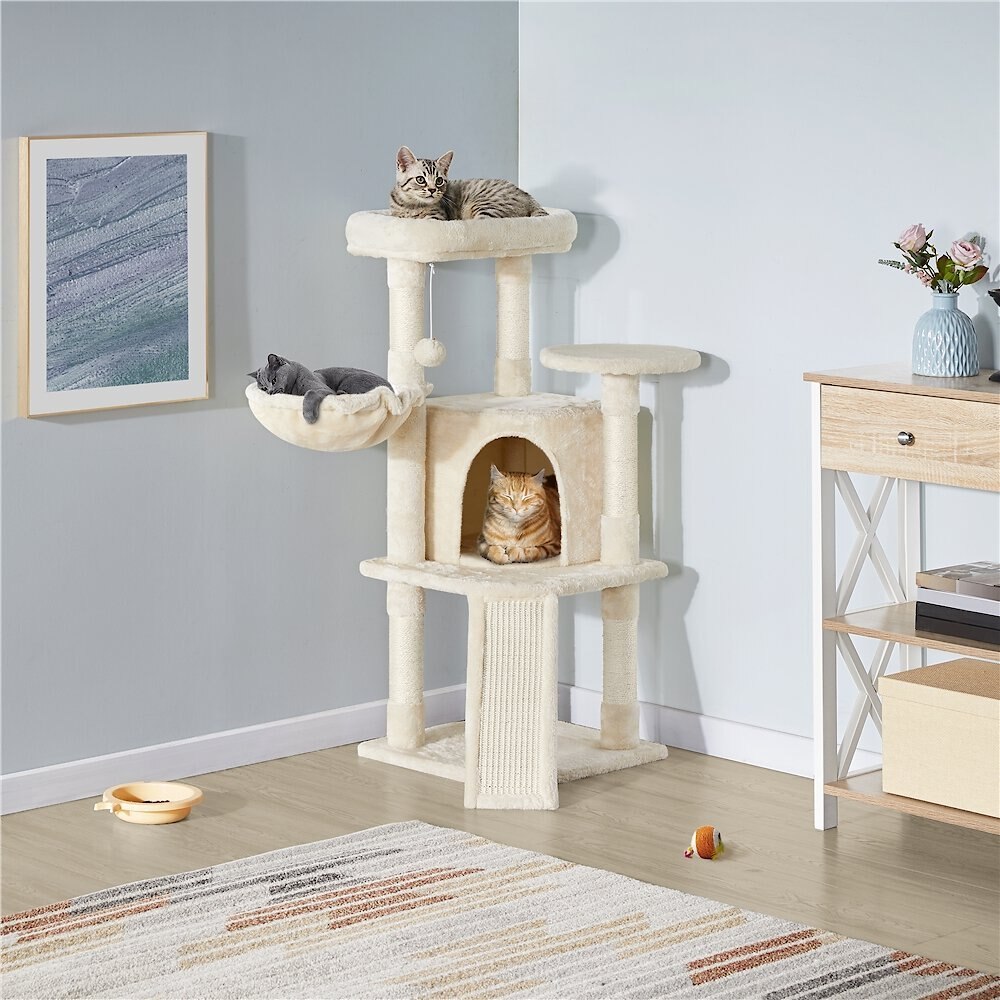 YAHEETECH Professional 42-in Cat Tree, Beige - Chewy.com