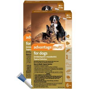 ADVANTAGE MULTI Topical Solution for Dogs, 88.1-110 lbs, (Brown Box ...