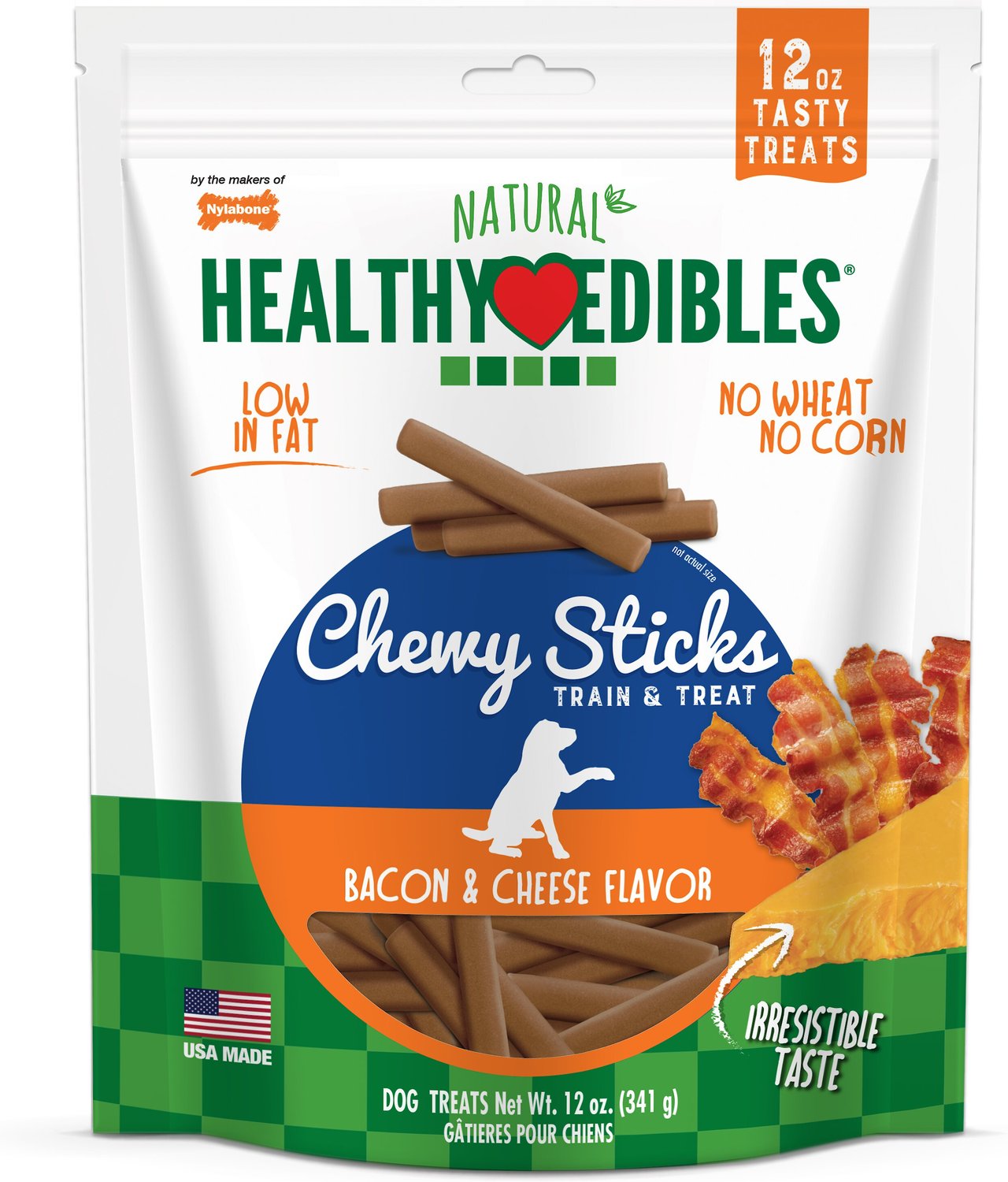 NYLABONE Healthy Edibles Chewy Sticks Bacon & Cheese Flavor Dog ... NYLABONE Healthy Edibles Chewy Sticks Bacon & Cheese Flavor Dog ...