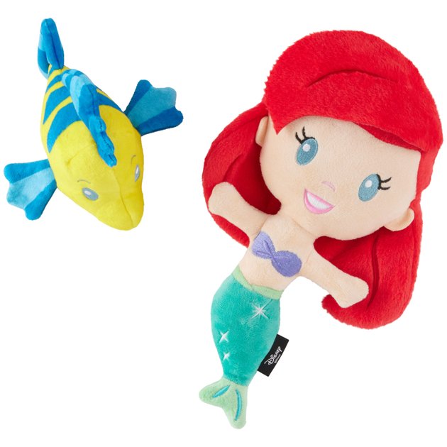 DISNEY Princess Ariel Plush Squeaky Dog Toy, 2 count - Chewy.com