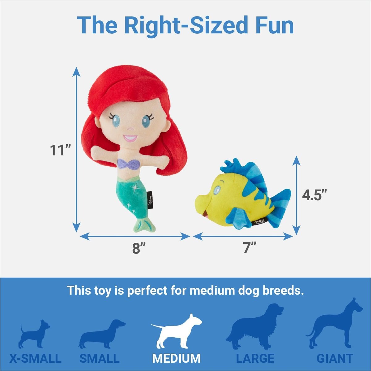 Discontinued - DISNEY Princess Ariel Plush Squeaky Dog Toy, 2 count ...