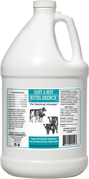 BOVIDR LABORATORIES Nutri-Drench Dairy & Beef Supplement, 1-gal bottle ...