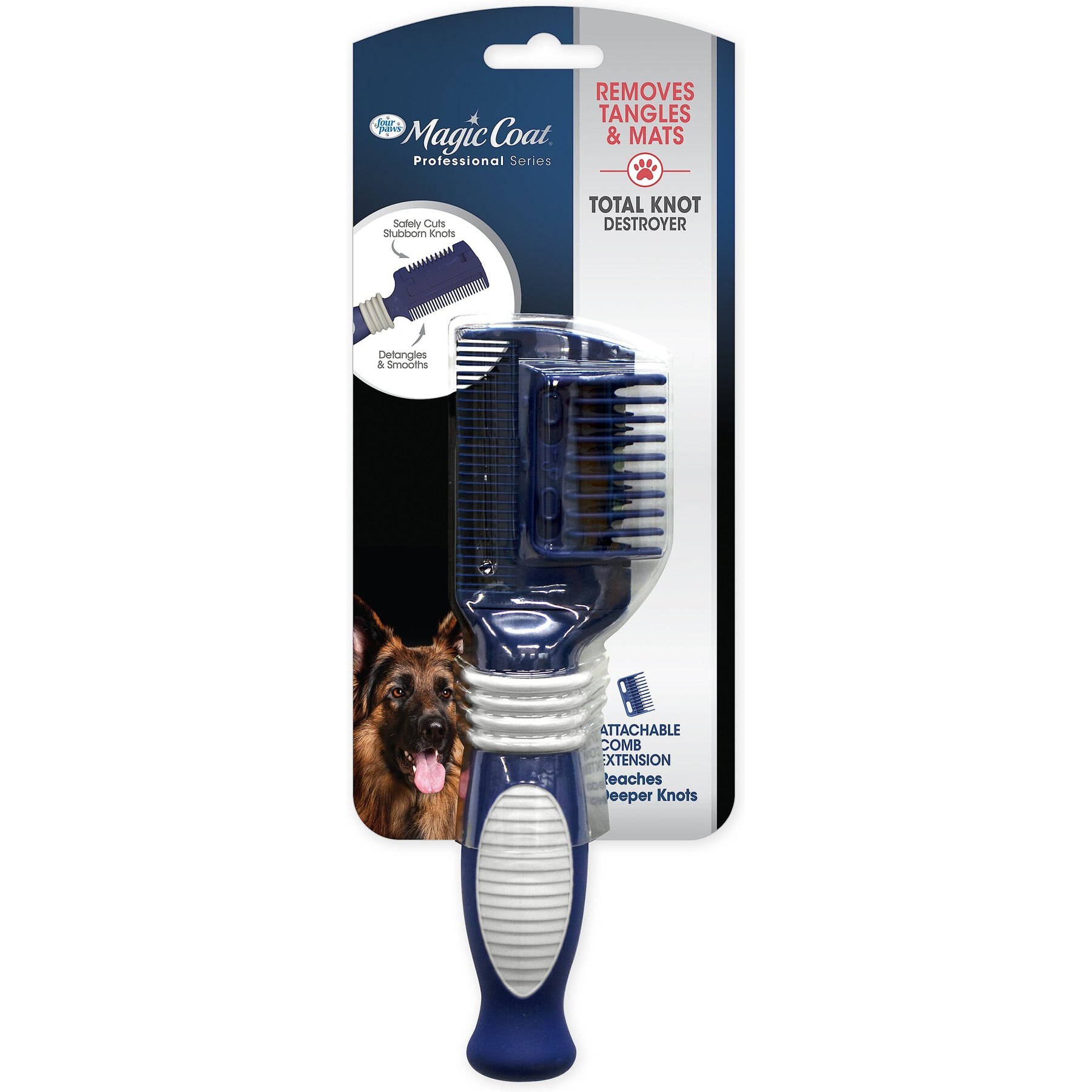 FOUR PAWS Magic Coat Professional Series 3-in-1 Knot Remover Rake ...