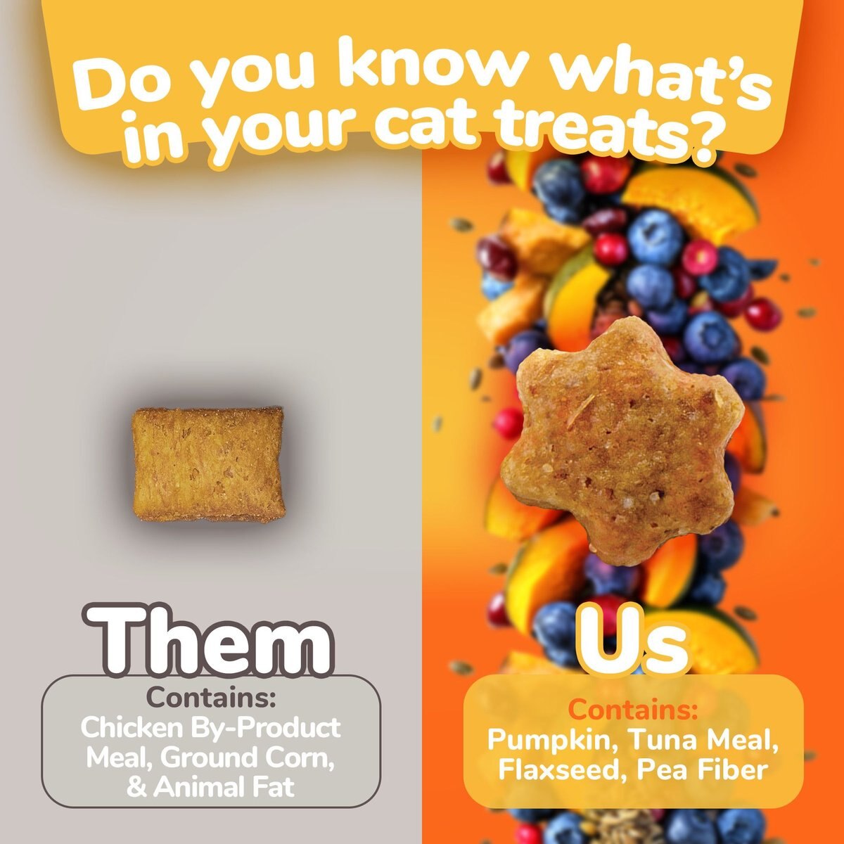 FRUITABLES Tuna & Pumpkin Flavor Crunchy Cat Treats, 30-oz bag - Chewy.com