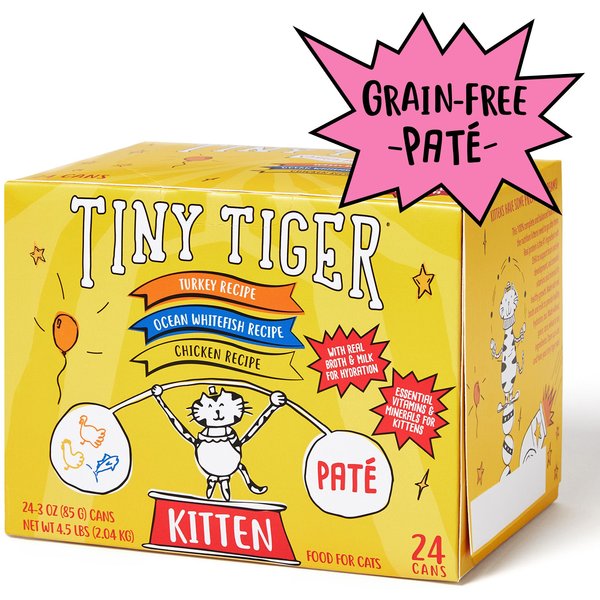 TINY TIGER Kitten Classic, Variety Pack, Whitefish & Poultry Pate ...