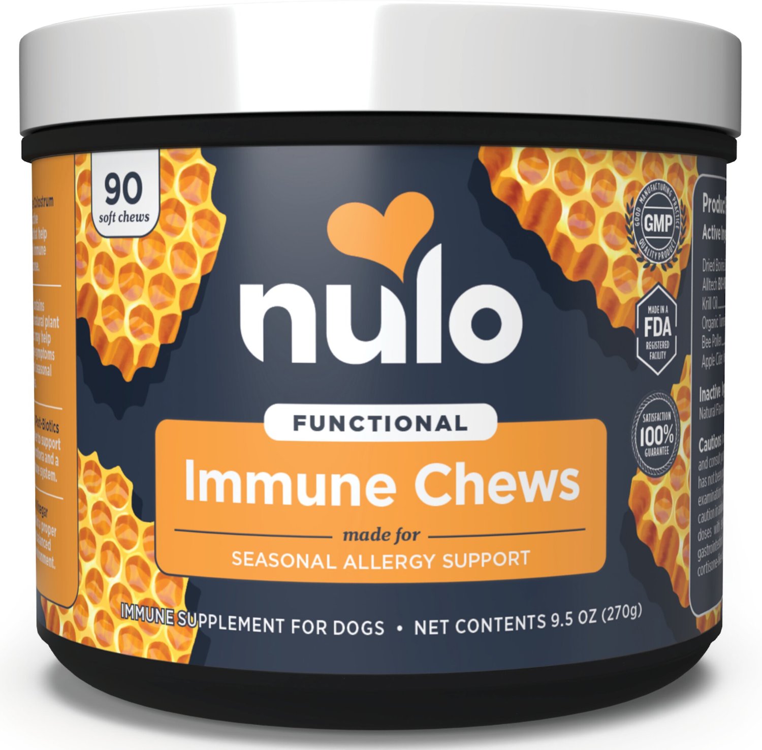 NULO Beef Flavored Soft Chew Immune & Allergy Supplement for Dogs, 90 ...