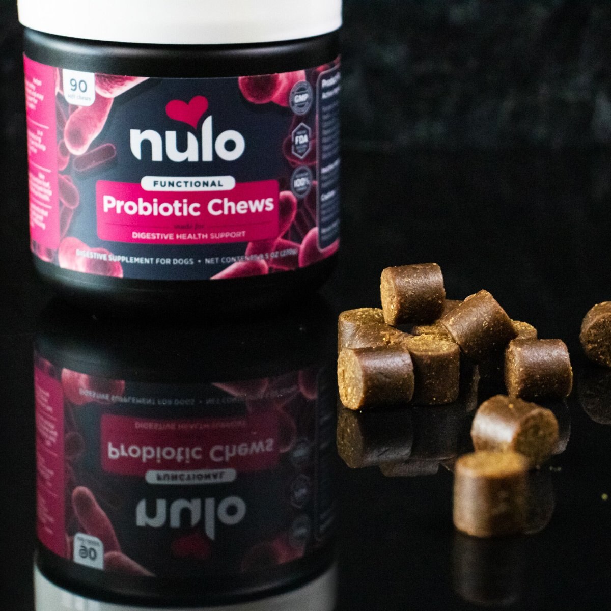 NULO Probiotic Beef Flavored Soft Chews Digestive Supplement for Dogs ...
