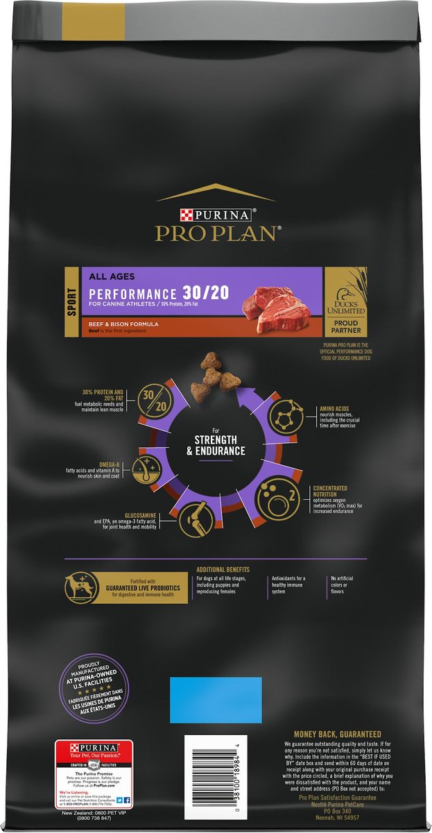 PURINA PRO PLAN Sport Performance All Life Stages High-Protein 30/20 ...