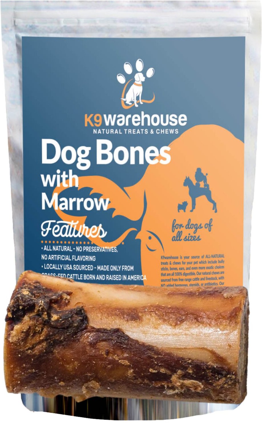 K9WAREHOUSE Beef Marrow 2-3-in Dog Bone Treats, 6 count - Chewy.com