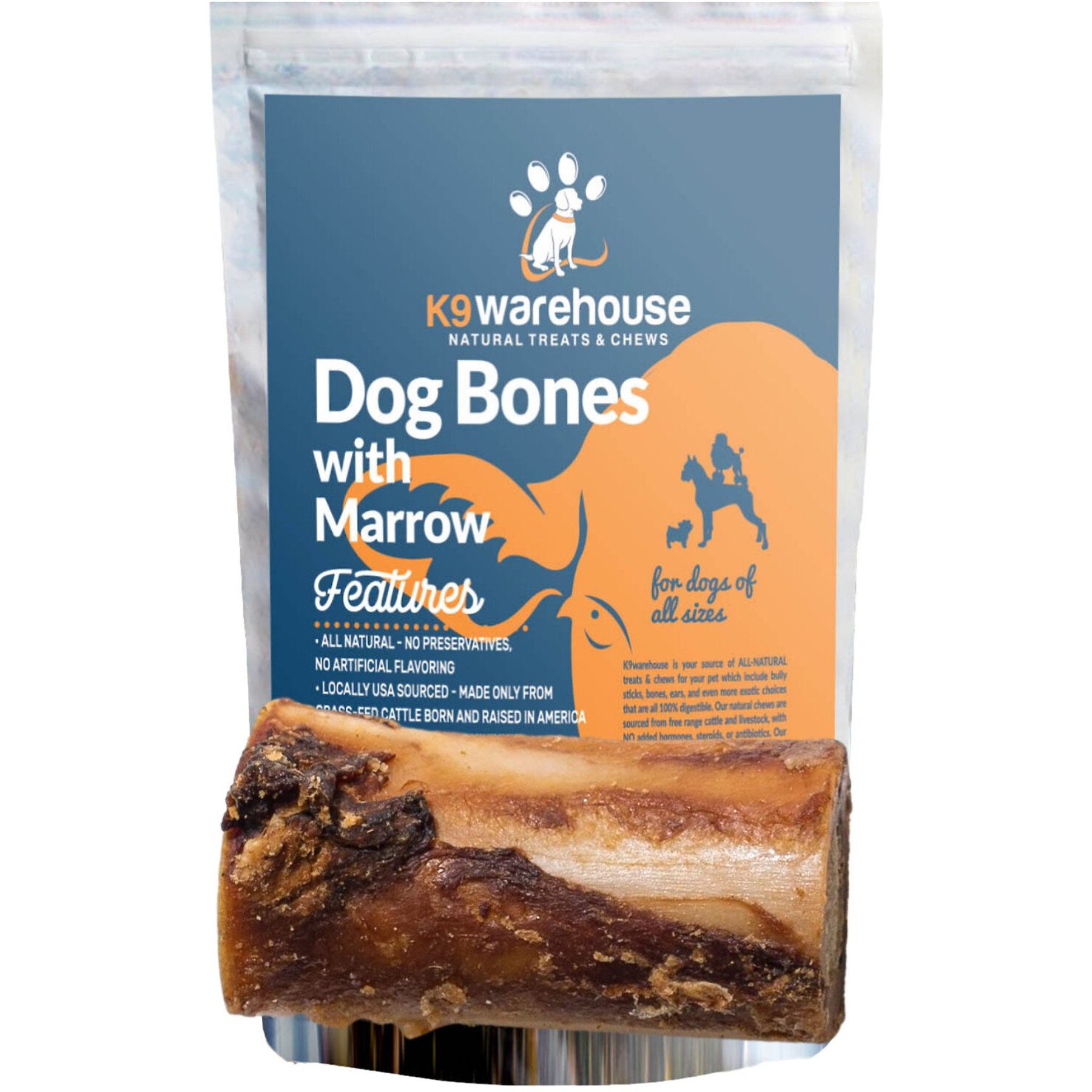K9WAREHOUSE Beef Marrow 2-3-in Dog Bone Treats, 6 count - Chewy.com