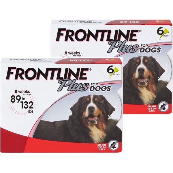 FRONTLINE PLUS Flea & Tick Spot Treatment for Extra Large Dogs, 89-132 ...
