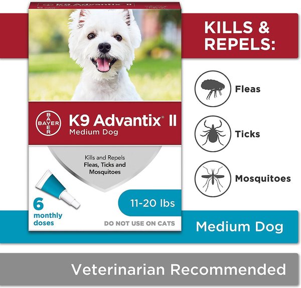 K9 ADVANTIX II Flea & Tick Spot Treatment for Dogs, 11-20 lbs,12 Doses ...