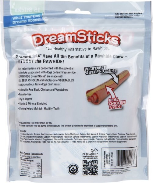 DREAMBONE DreamSticks Beef Chews Dog Treats, 30 count - Chewy.com