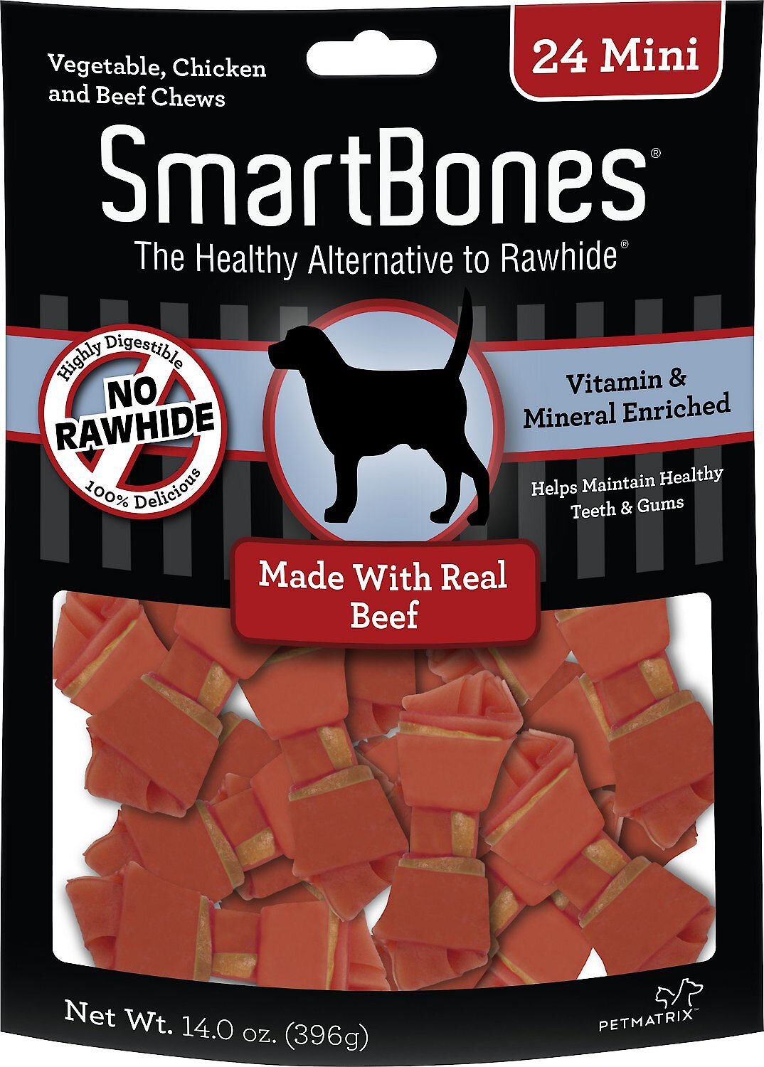 SMARTBONES Mini Beef Chew Bones Dog Treats, 48 count - Chewy.com