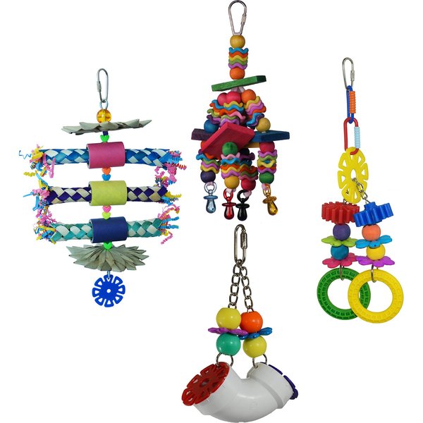 SUPER BIRD CREATIONS Bird Toy Bundle, Small/Medium, 4 count - Chewy.com