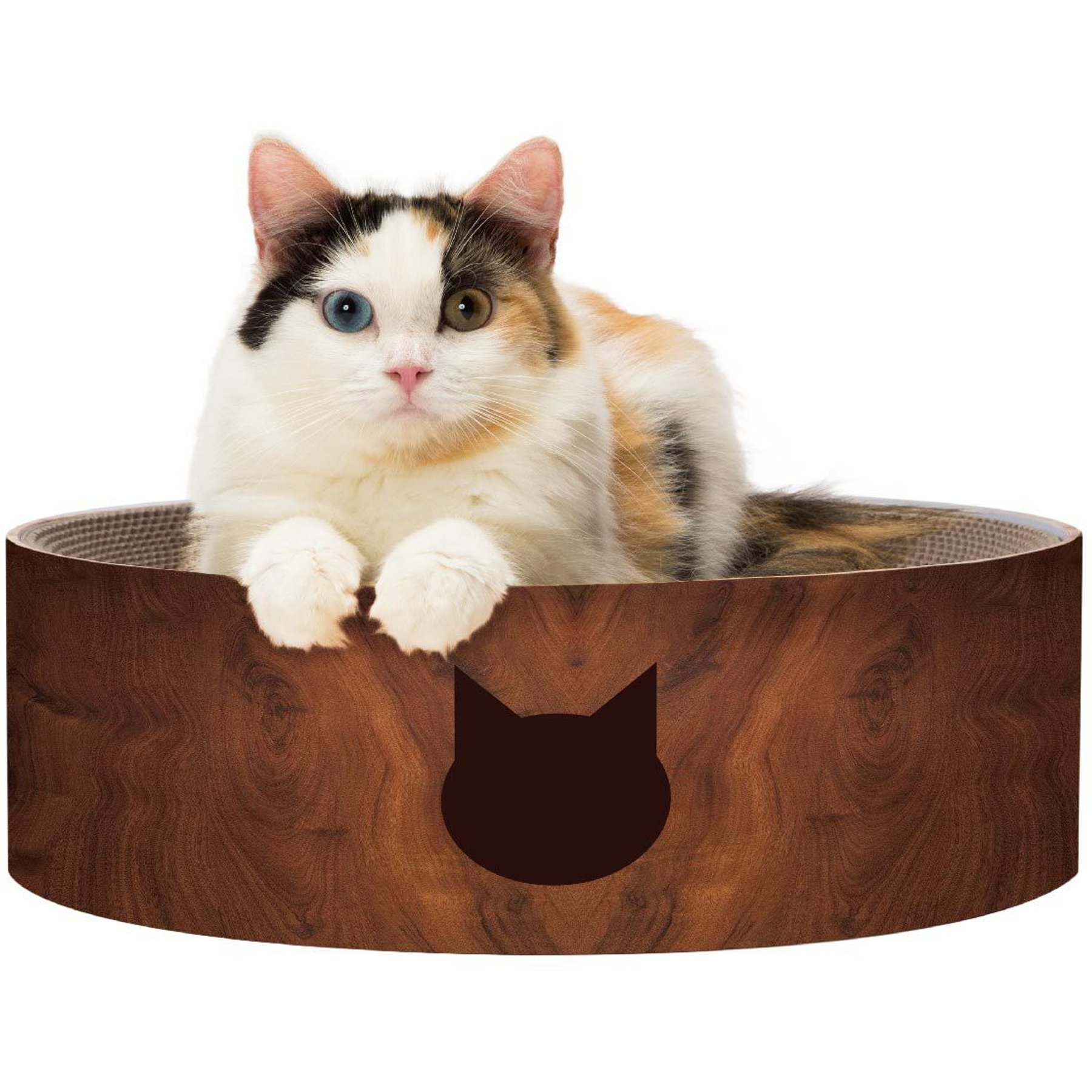 NECOICHI Cozy Cat Scratcher Bowl Toy, Dark Cherry, Large - Chewy.com