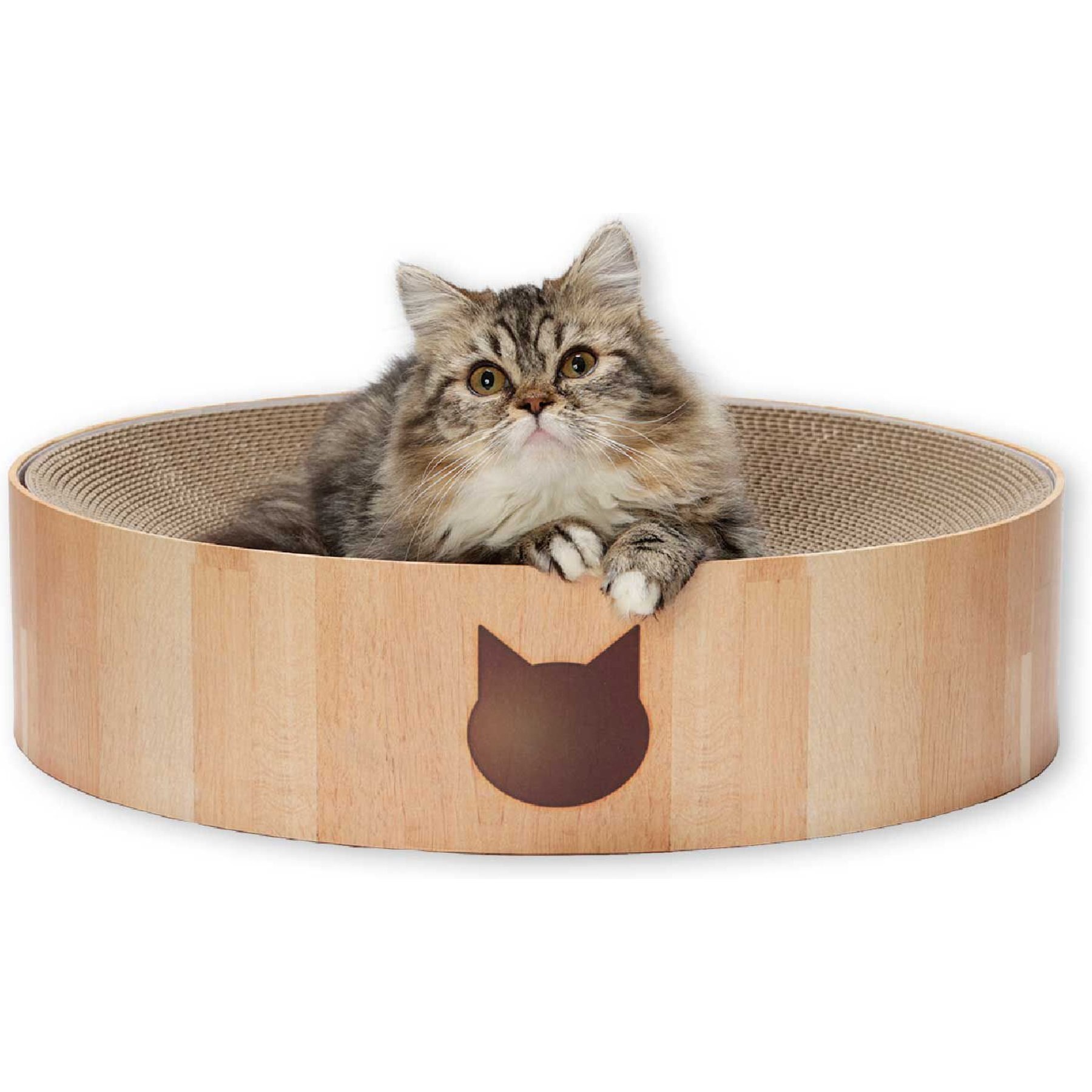 NECOICHI Cozy Cat Scratcher Bowl Toy, Oak, X-Large - Chewy.com