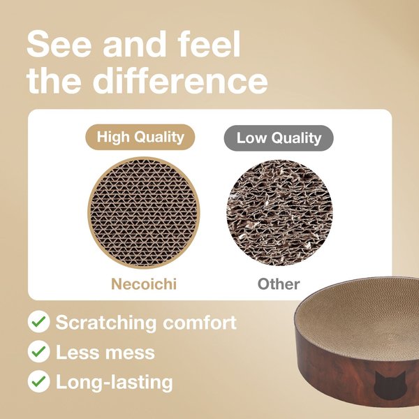 NECOICHI Cozy Cat Scratcher Bowl Toy, Dark Cherry, X-Large - Chewy.com