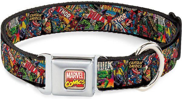 BUCKLE-DOWN Retro Marvel Comic Books Dog Collar, Medium - Chewy.com