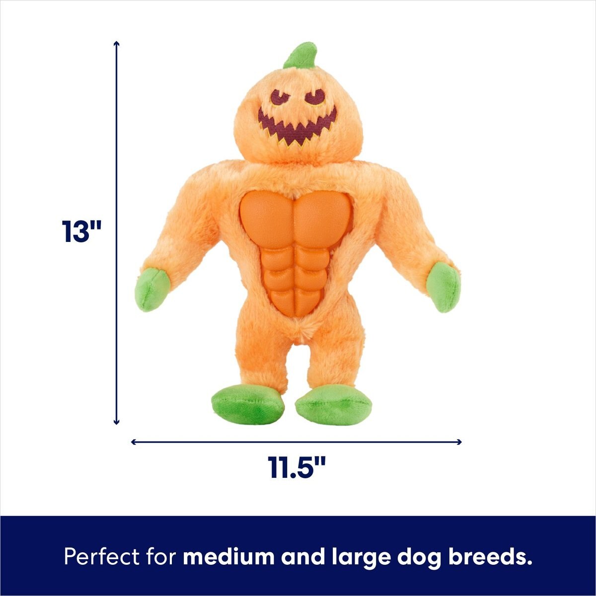 Temporarily Unavailable - FRISCO Halloween Pumpkin Muscle Plush Squeaky ...