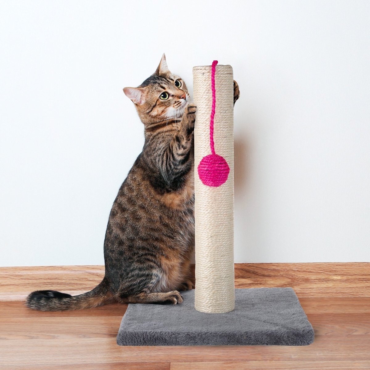 PET ADOBE 17-in Sisal Cat Scratching Post with Toy - Chewy.com