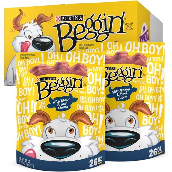 BEGGIN' Strips Real Meat with Bacon & Beef Flavored Dog Treats, 26-oz ...