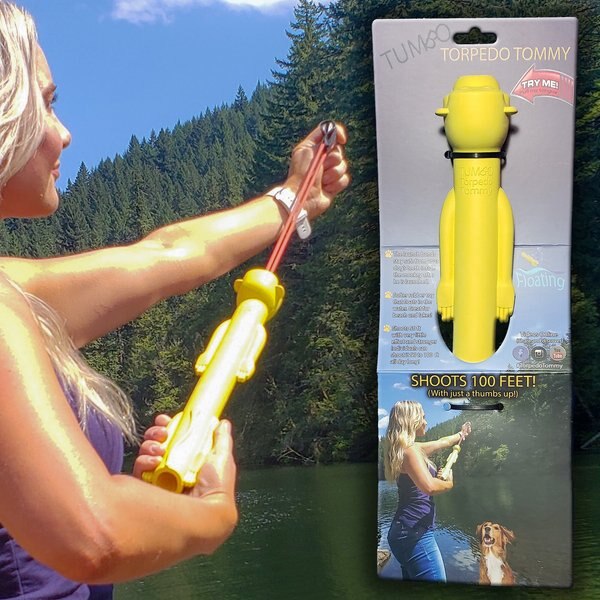 Temporarily Unavailable - TUMBO Torpedo Tommy Floating Dog Toy, Yellow ...