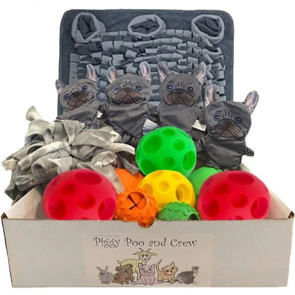 PIGGY POO AND CREW Pig Box Treat & Toy Kit, Pink - Chewy.com