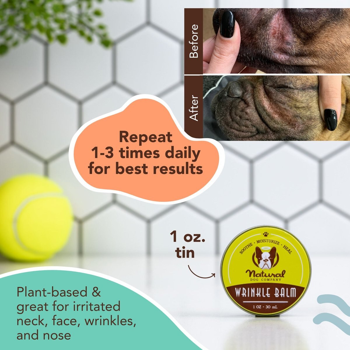 NATURAL DOG COMPANY Dog Wrinkle Balm, 1-fl oz tin - Chewy.com