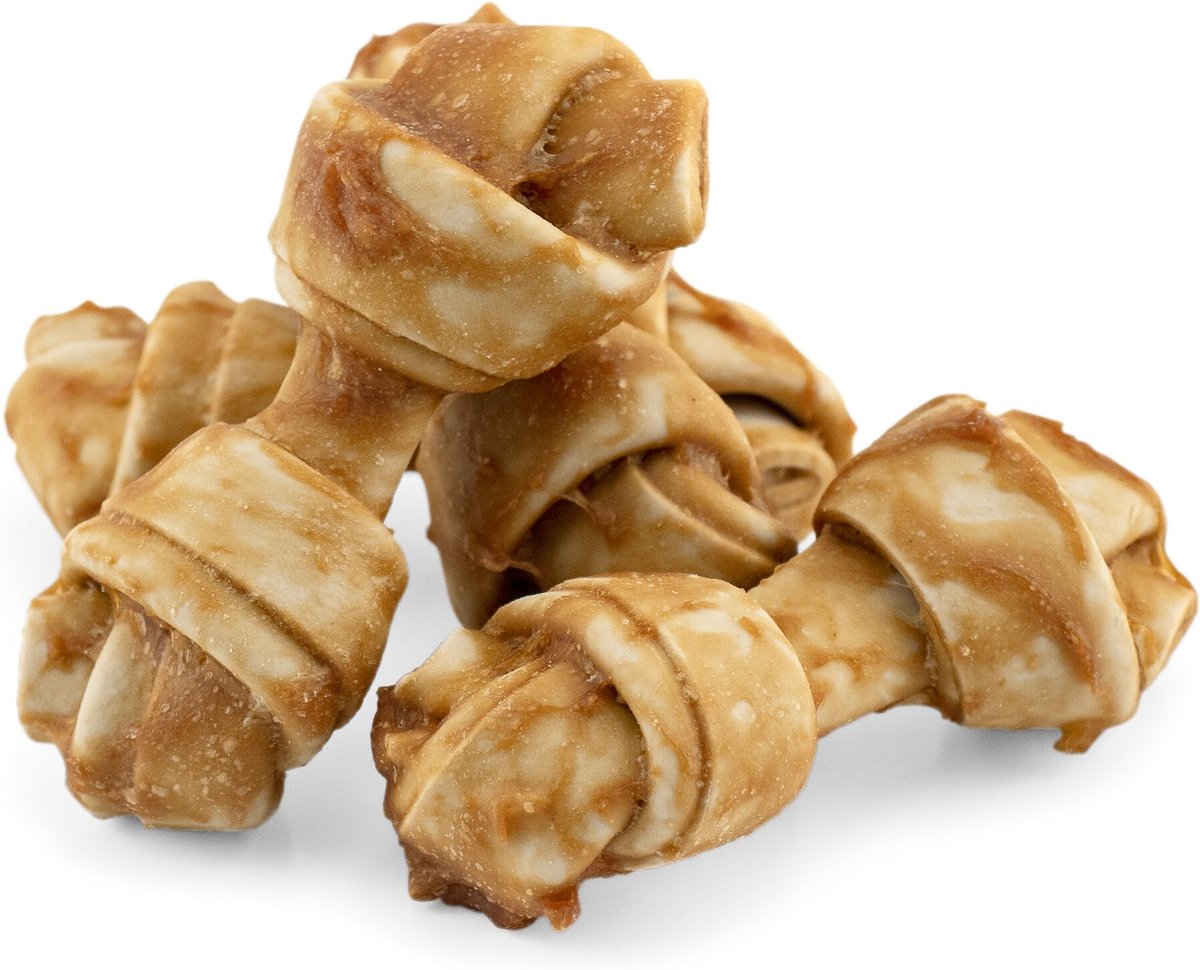 CHOMP'EMS Hide-Free Chicken Mini Knot Bones Dog Treats, 10 count ...