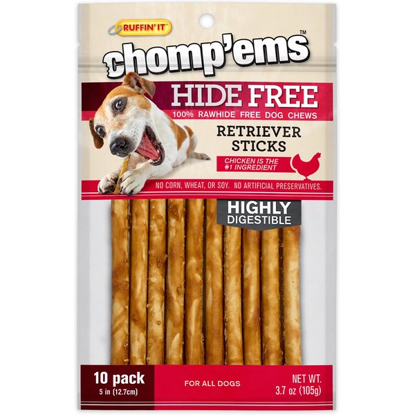CHOMP'EMS Hide-Free Chicken Sticks Dog Treats, 10 count - Chewy.com