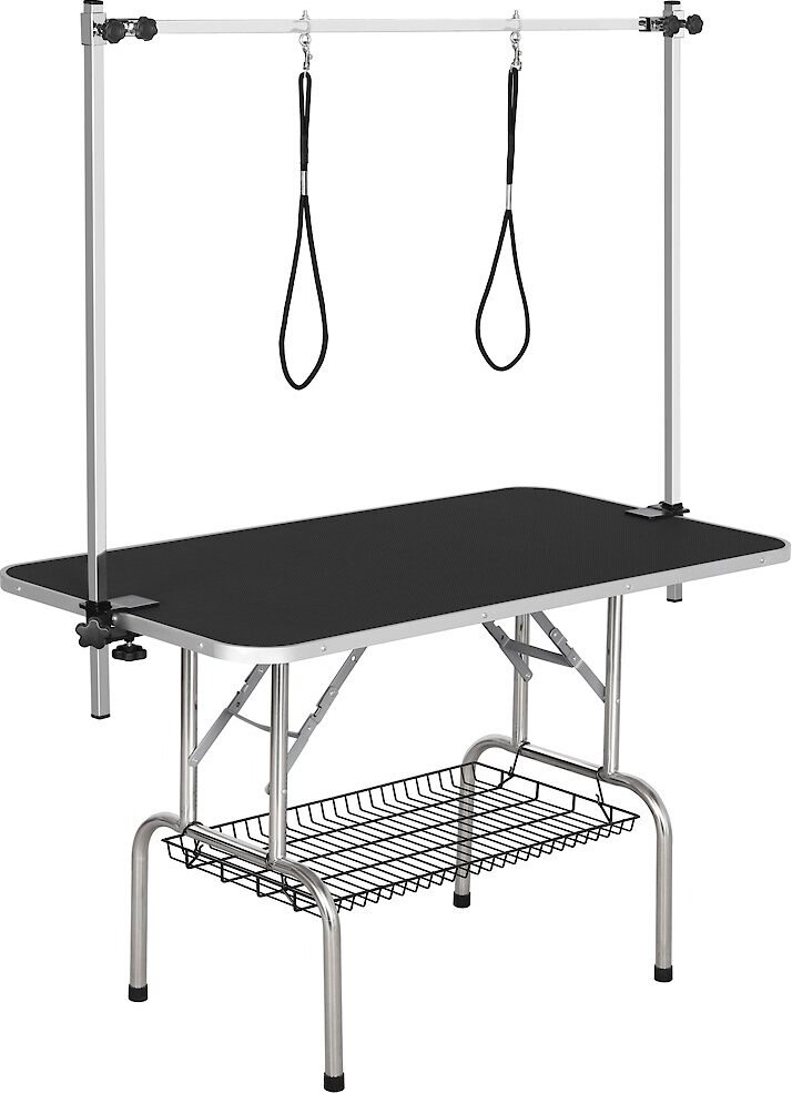YAHEETECH Foldable Retractable Bath Dog & Cat Grooming Table, Black ...
