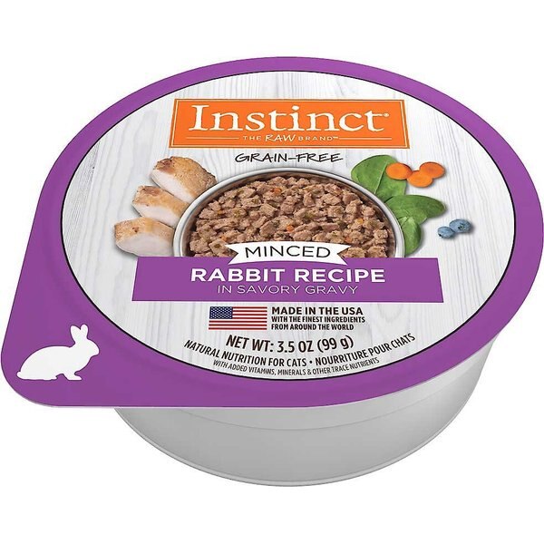 INSTINCT Grain-Free Minced Recipe with Real Rabbit Wet Cat Food Cups, 3 ...
