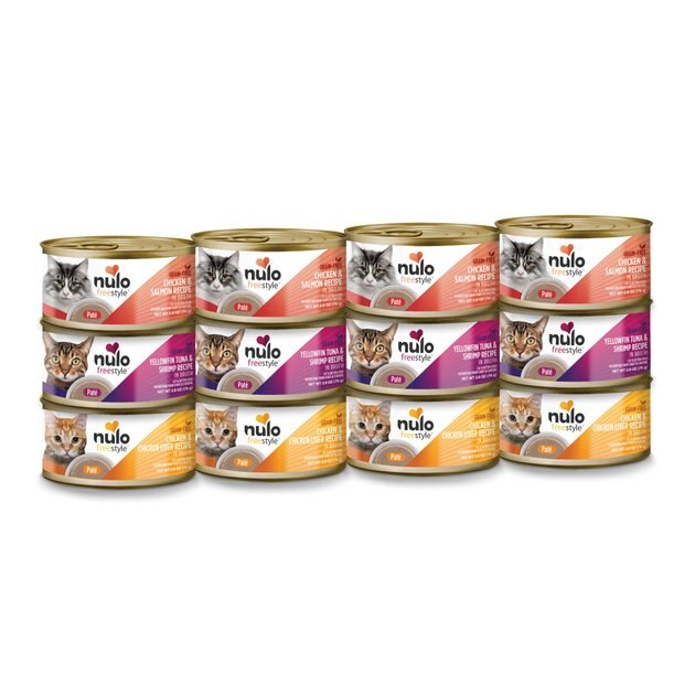 NULO FreeStyle Cat & Kitten Grain-Free Pate Variety Pack Cat Food, 2.8 ...