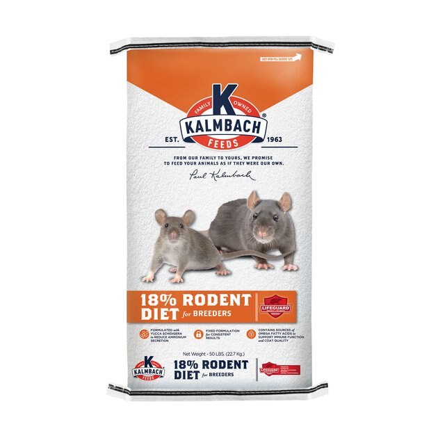 KALMBACH FEEDS 18% Rodent Diet Cubes Rats & Mice Food, 50-lbs bag ...