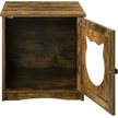SWEET BARKS Enclosed House Side Table Cat Litter Box, Rustic Brown ...