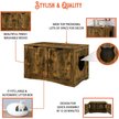 SWEET BARKS Enclosed House Side Table Cat Litter Box, Rustic Brown ...