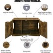 SWEET BARKS Enclosed House Side Table Cat Litter Box, Rustic Brown ...