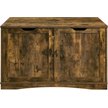 SWEET BARKS Enclosed House Side Table Cat Litter Box, Rustic Brown ...