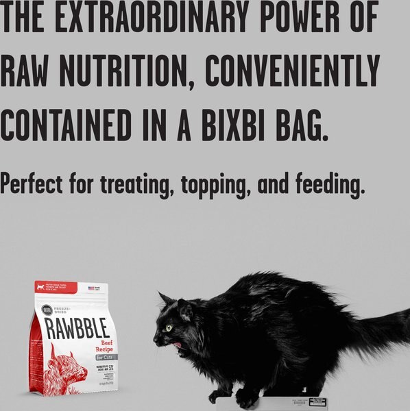 BIXBI RAWBBLE Beef Recipe Grain-Free Freeze-Dried Cat Food, 3.5-oz bag ...