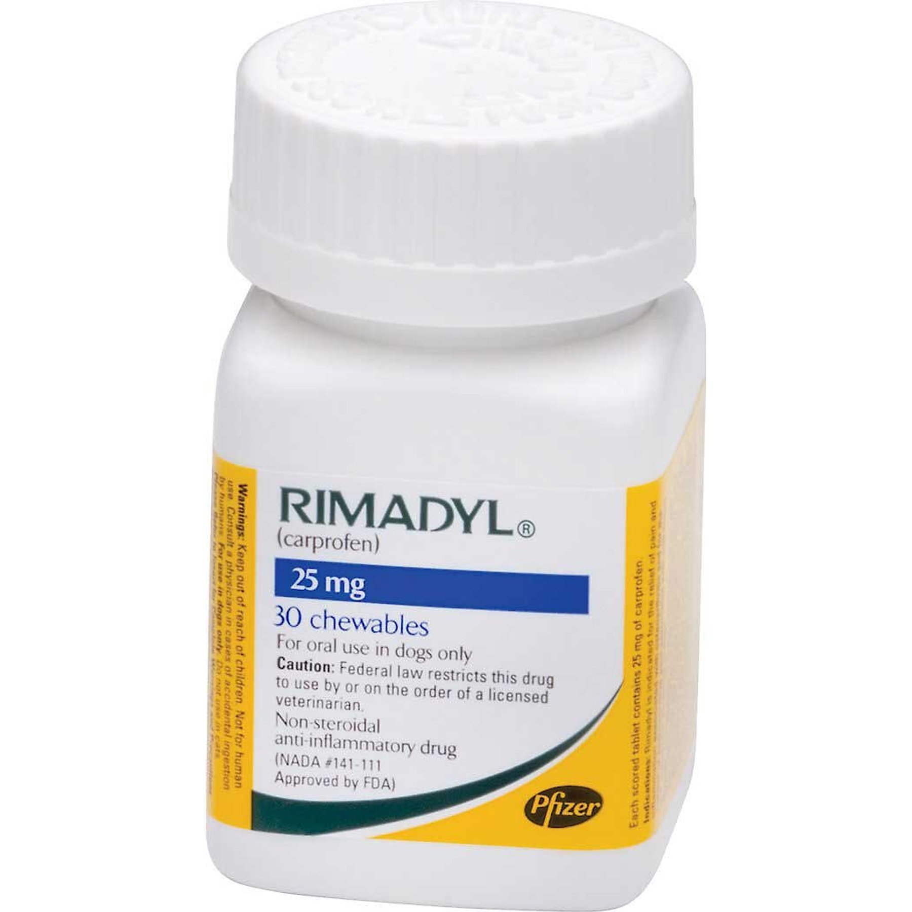 RIMADYL (carprofen) Chewable Tablets for Dogs, 25-mg, 30 tablets ...