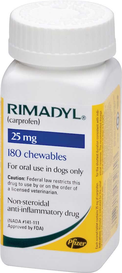 RIMADYL (carprofen) Chewable Tablets for Dogs, 25-mg, 180 tablets ...