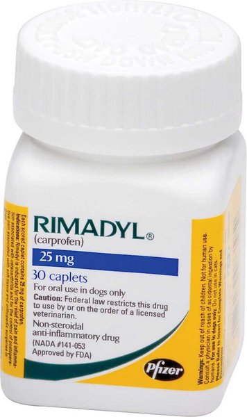 RIMADYL (Carprofen) Caplets for Dogs, 25-mg, 30 caplets - Easy Refills ...