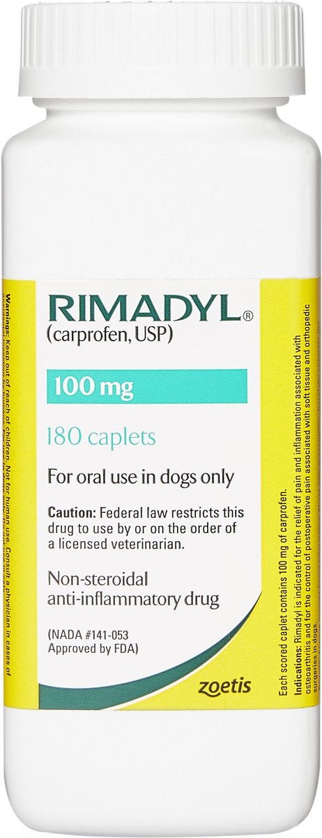 RIMADYL (Carprofen) Caplets for Dogs, 100-mg, 30 caplets - Chewy.com