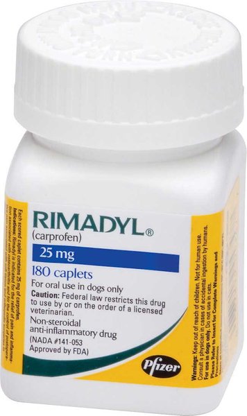 RIMADYL (Carprofen) Caplets for Dogs, 25-mg, 180 caplets - Chewy.com