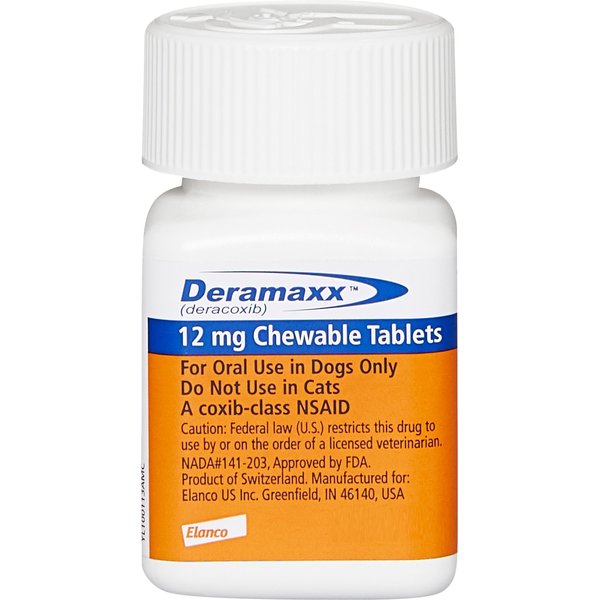 DERAMAXX (deracoxib) Chewable Tablets for Dogs, 12-mg, 90 tablets ...
