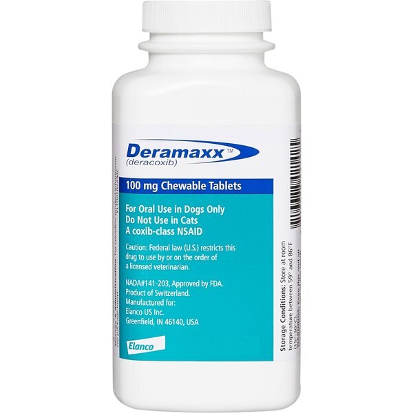 DERAMAXX (deracoxib) Chewable Tablets for Dogs, 100-mg, 90 tablets ...