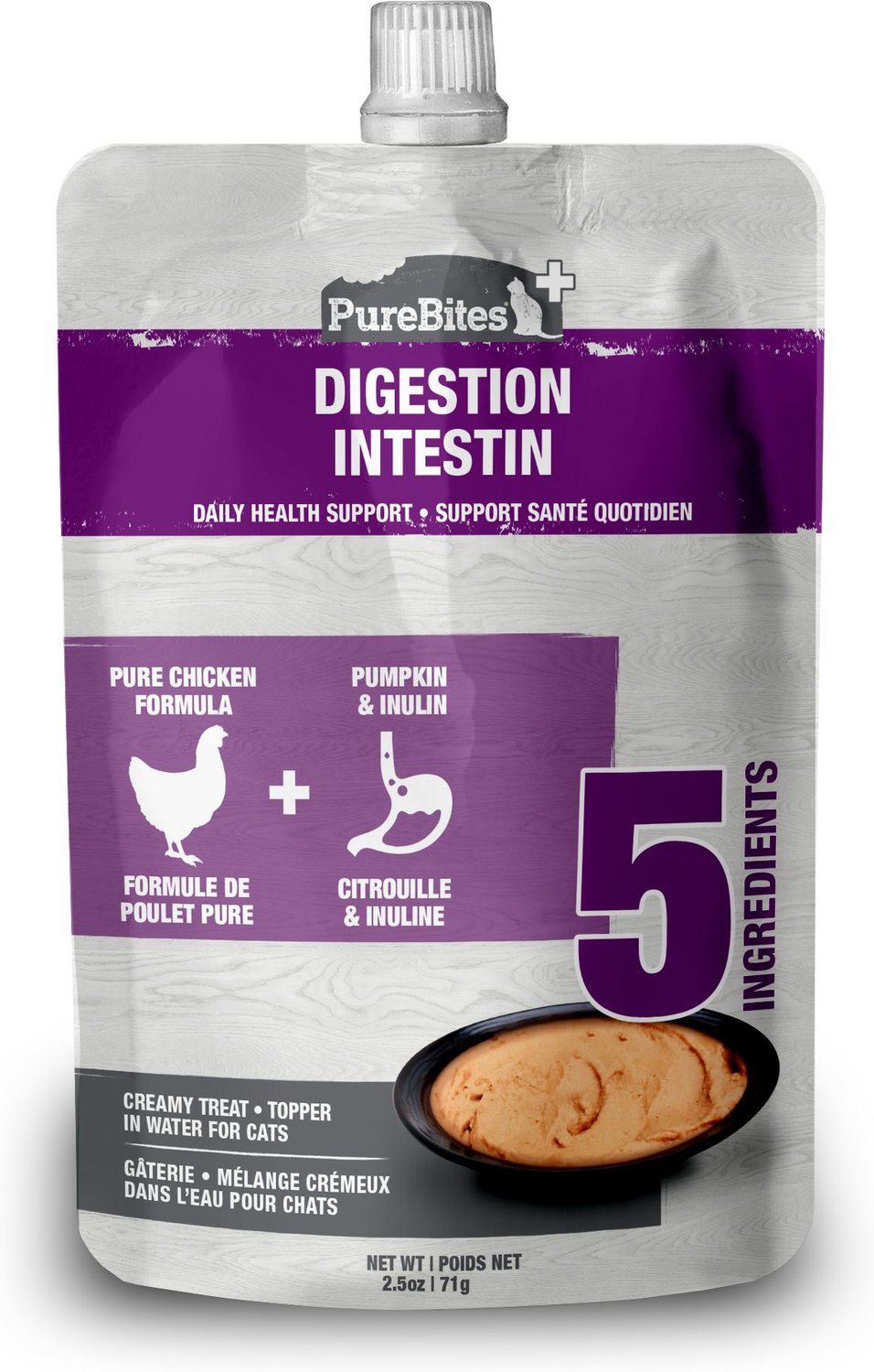 PUREBITES Plus Squeezables- Gut & Digestion Cat Food Toppings, 2.5-oz ...