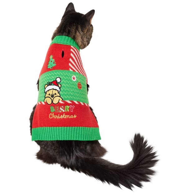 DISNEY Winnie the Pooh Patchwork Dog & Cat Sweater, X-Small - Chewy.com